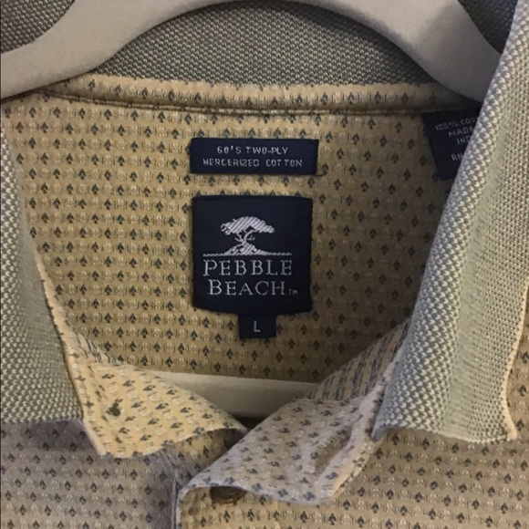 Pebble Beach | Shirts | Pebble Beach Pattern Polo Cotton Large | Poshmark